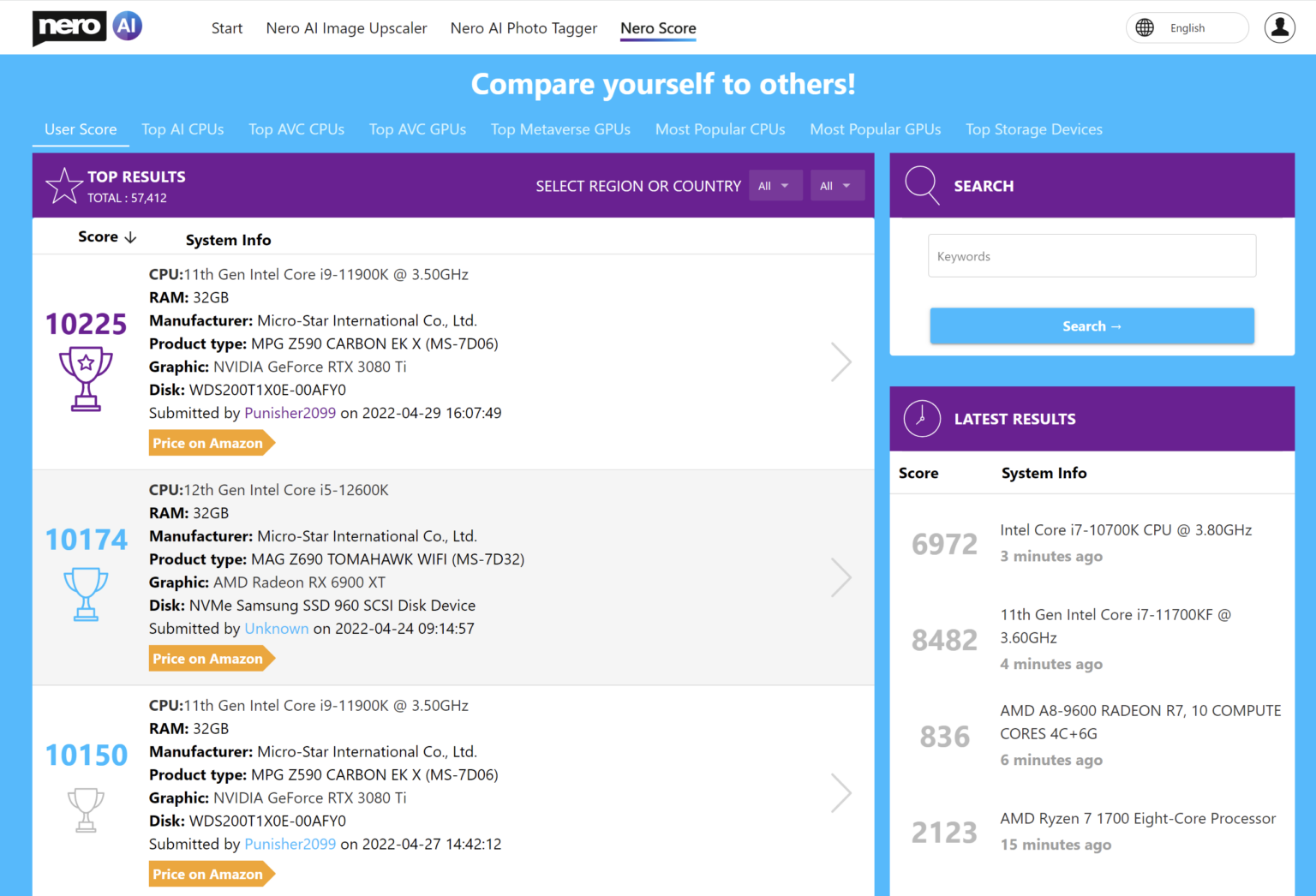 Real-world benchmark with Nero Software--Nero score. Get Better!
