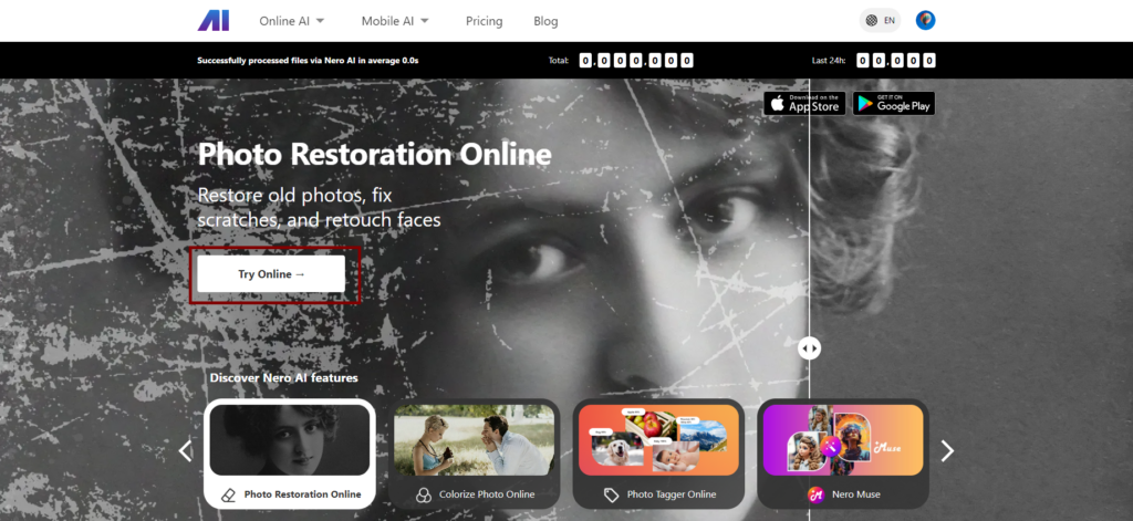 Restore Photos in SECONDS! Remini Alternative--Online Nero AI