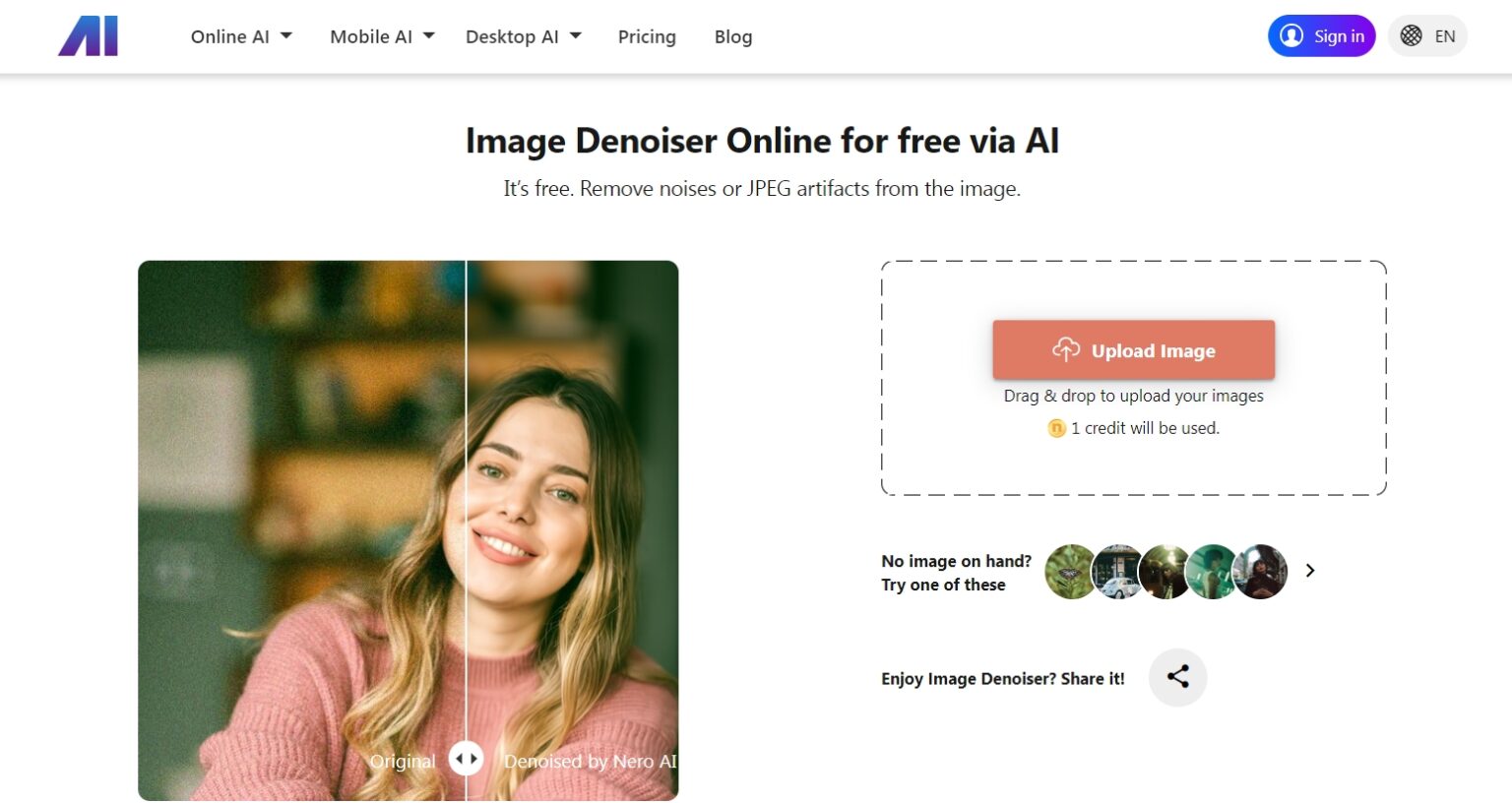 One Click image denoiser for photography. Top denoiser Software